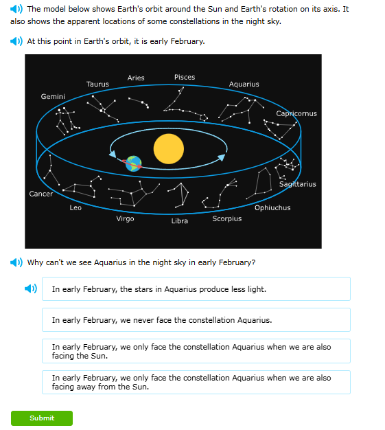 The model below shows Earth's orbit around | StudyX