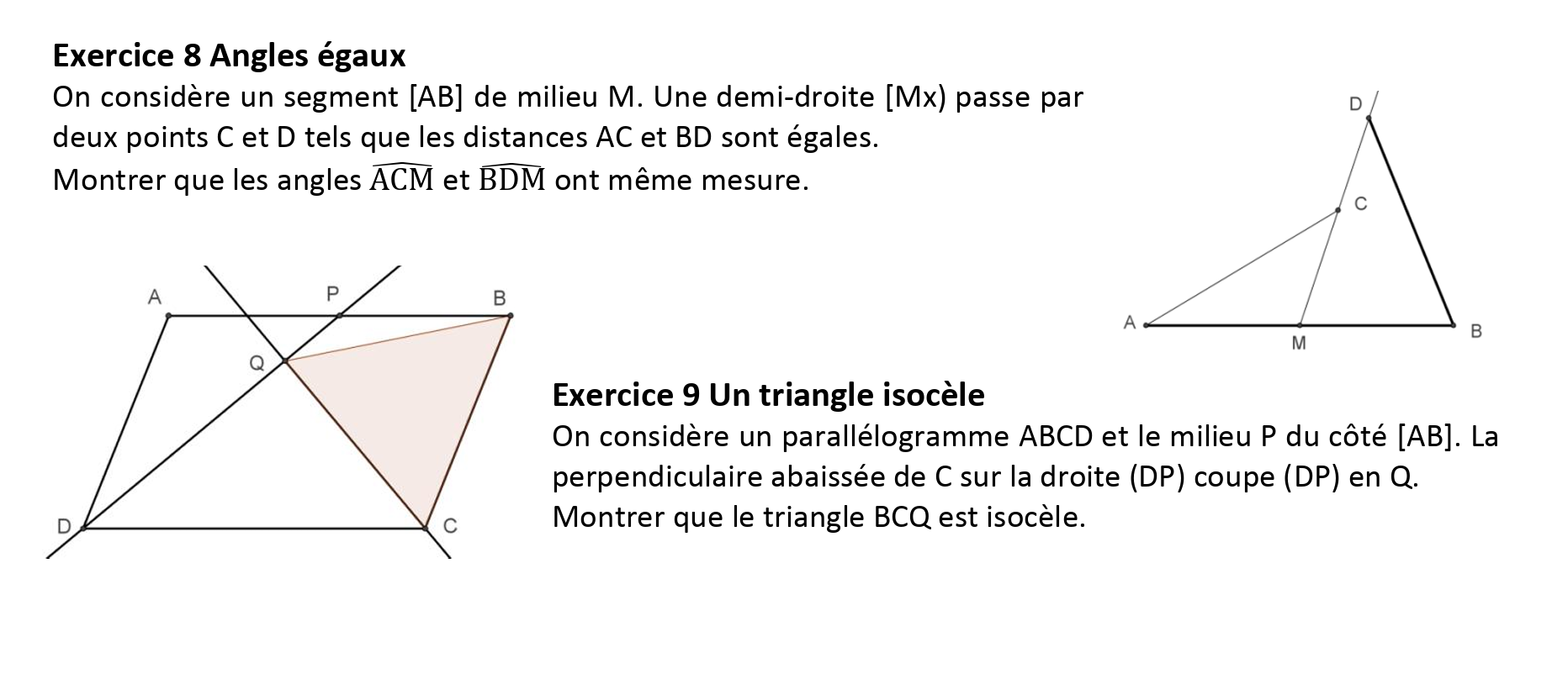 Exercice 8 Angles égaux On considère un | StudyX