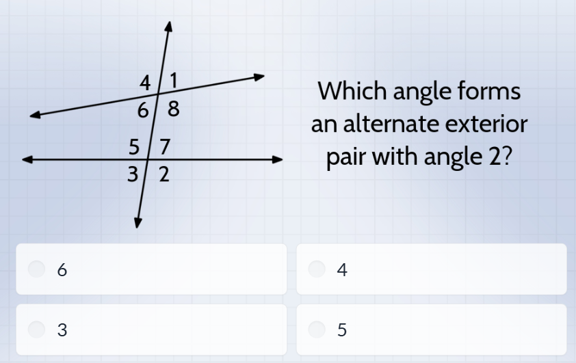 Which angle forms an alternate exterior pair | StudyX