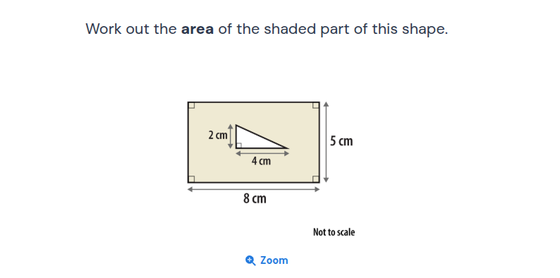 Work out the area of the shaded part of this | StudyX
