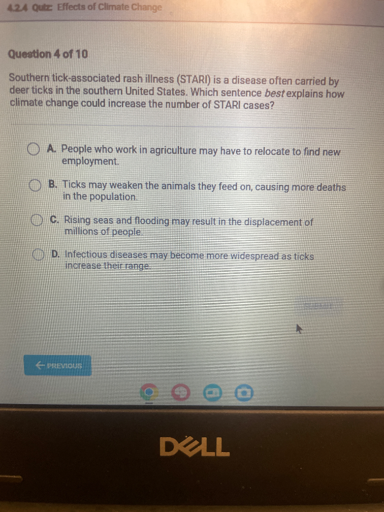 Question 4 of 10 Southern tick-associated | StudyX