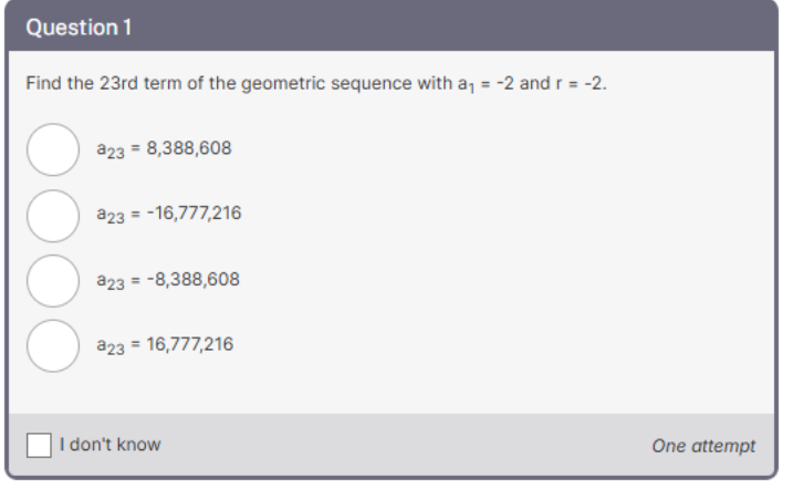 Find the 23rd term of the geometric sequence | StudyX