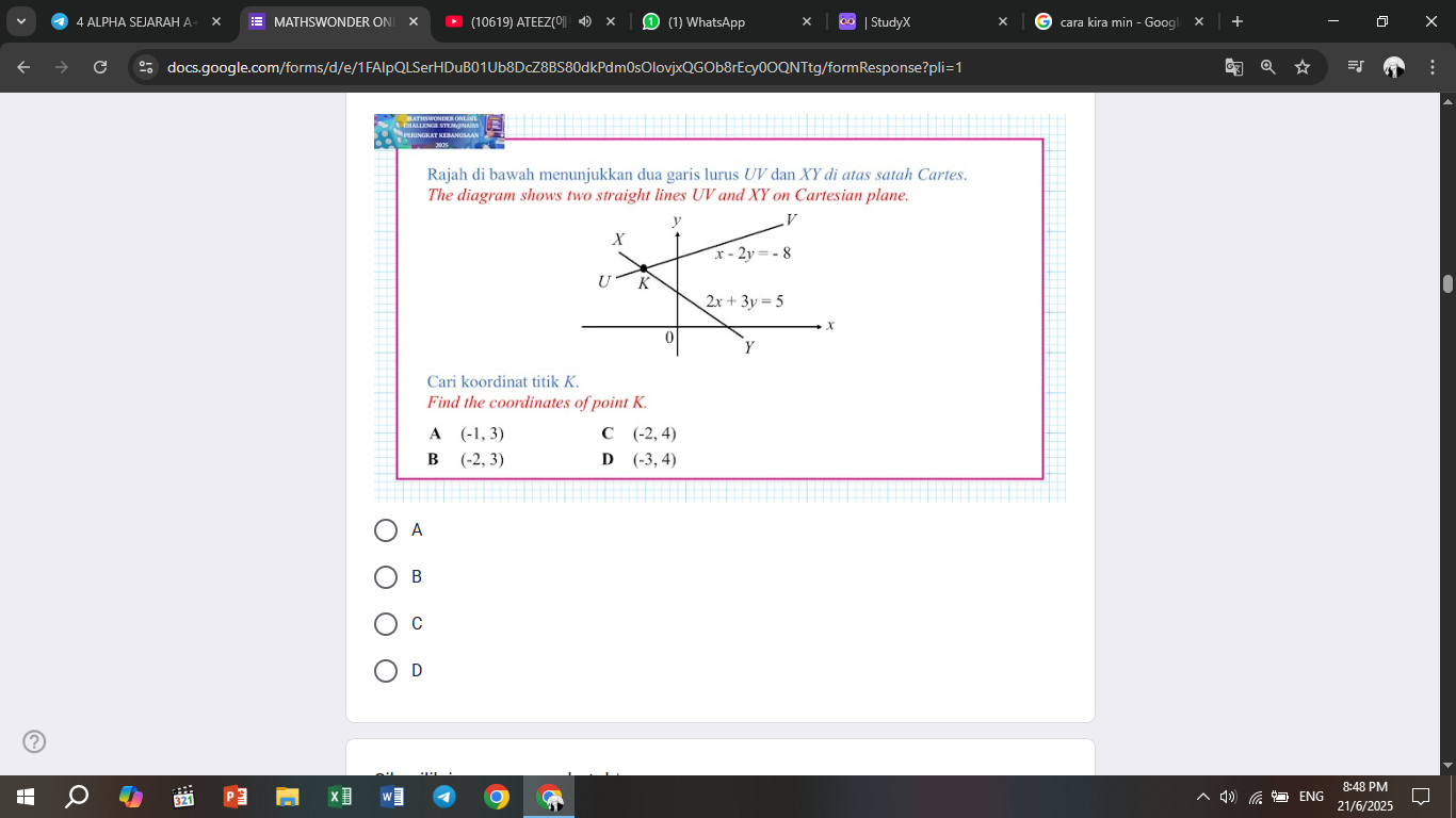 Rajah di bawah menunjukkan dua garis lurus | StudyX