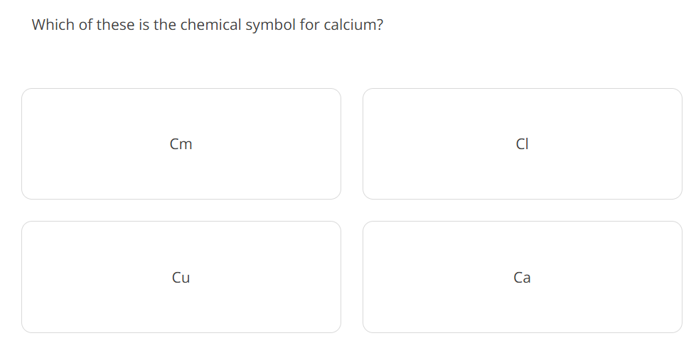Which of these is the chemical symbol for | StudyX