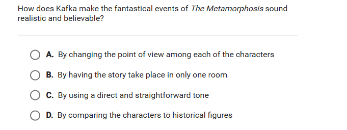 How does Kafka make the fantastical events | StudyX