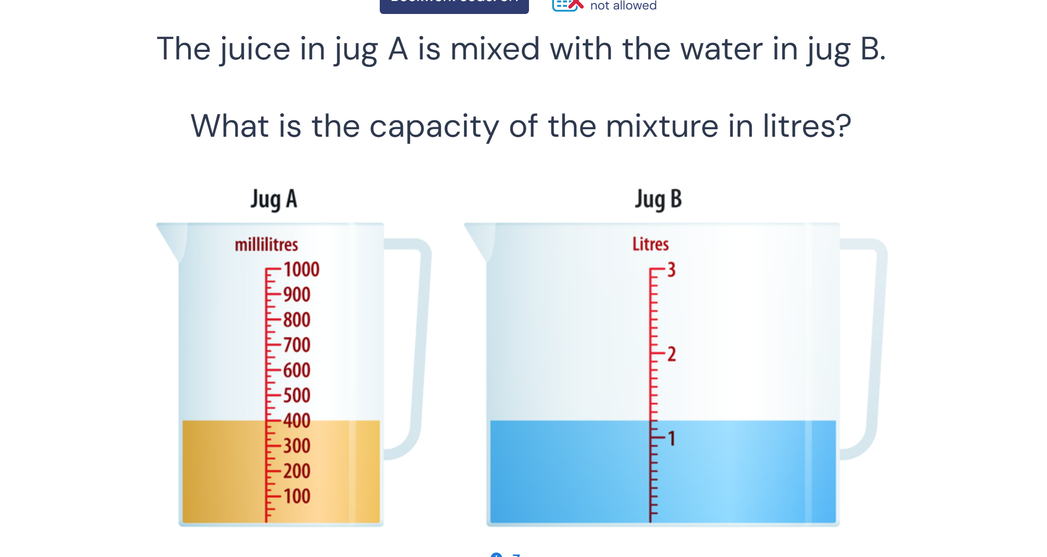 The juice in jug A is mixed with the water | StudyX