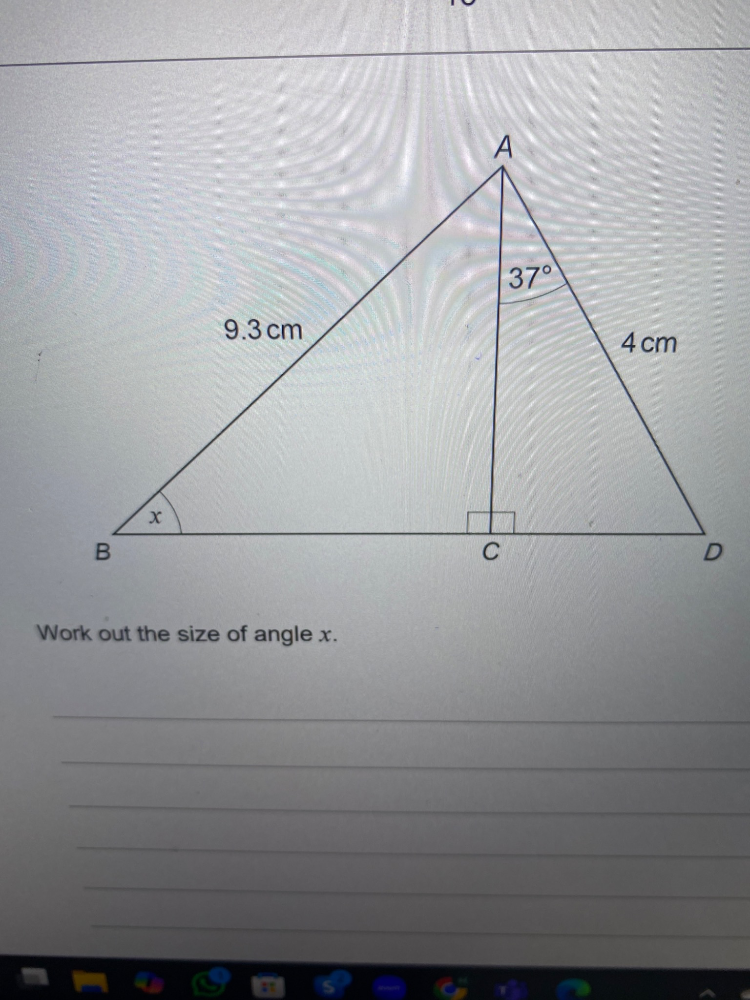 Work out the size of angle x. In the | StudyX