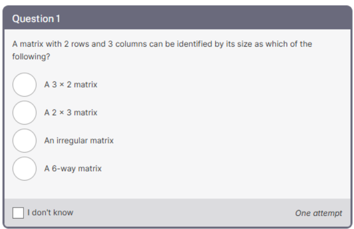 A matrix with 2 rows and 3 columns can be | StudyX