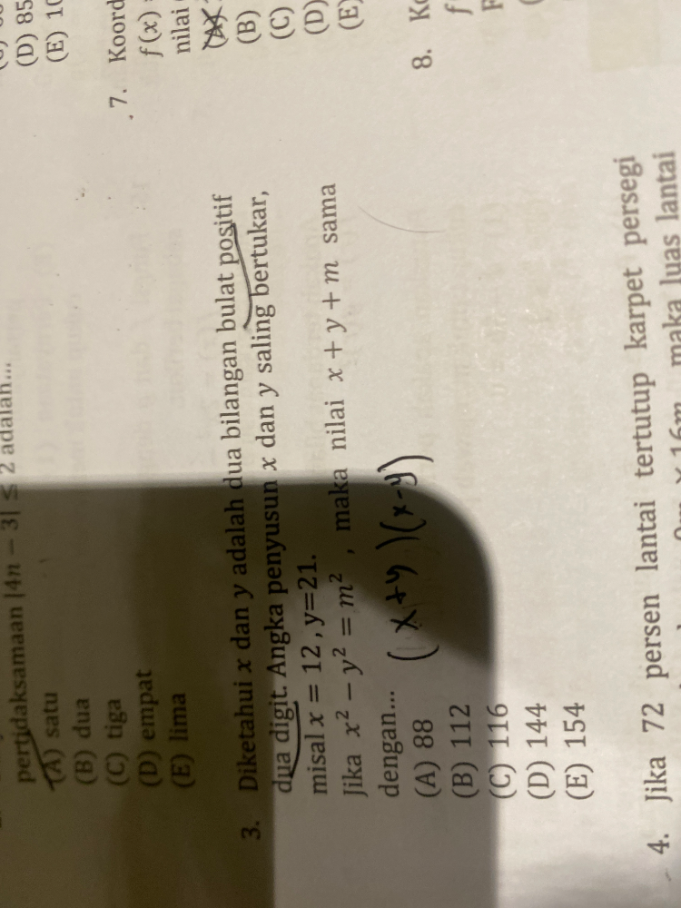 3. Diketahui x dan y adalah dua bilangan | StudyX