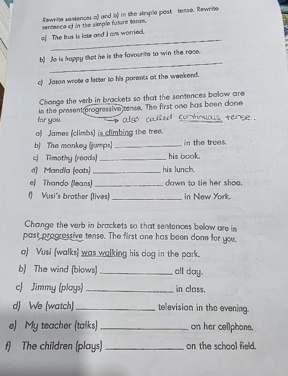 Rewrite sentences a) and b) in the simple | StudyX