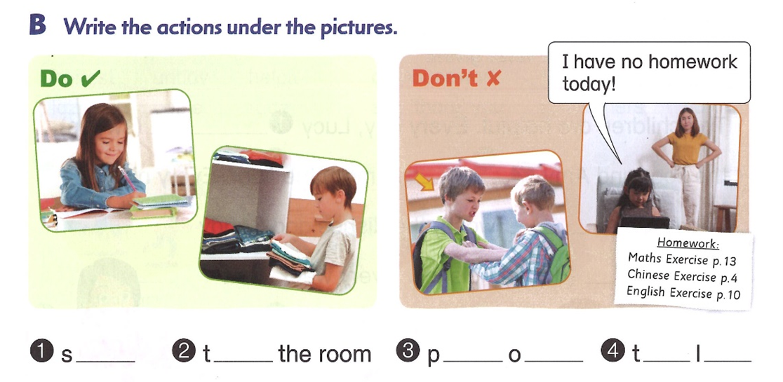 B Write the actions under the pictures. 1 | StudyX