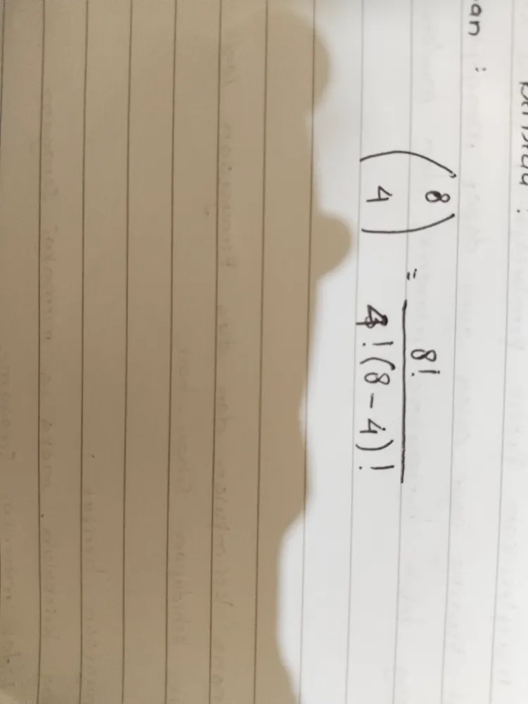 Calculate binomial coefficient (8 choose 4) | StudyX