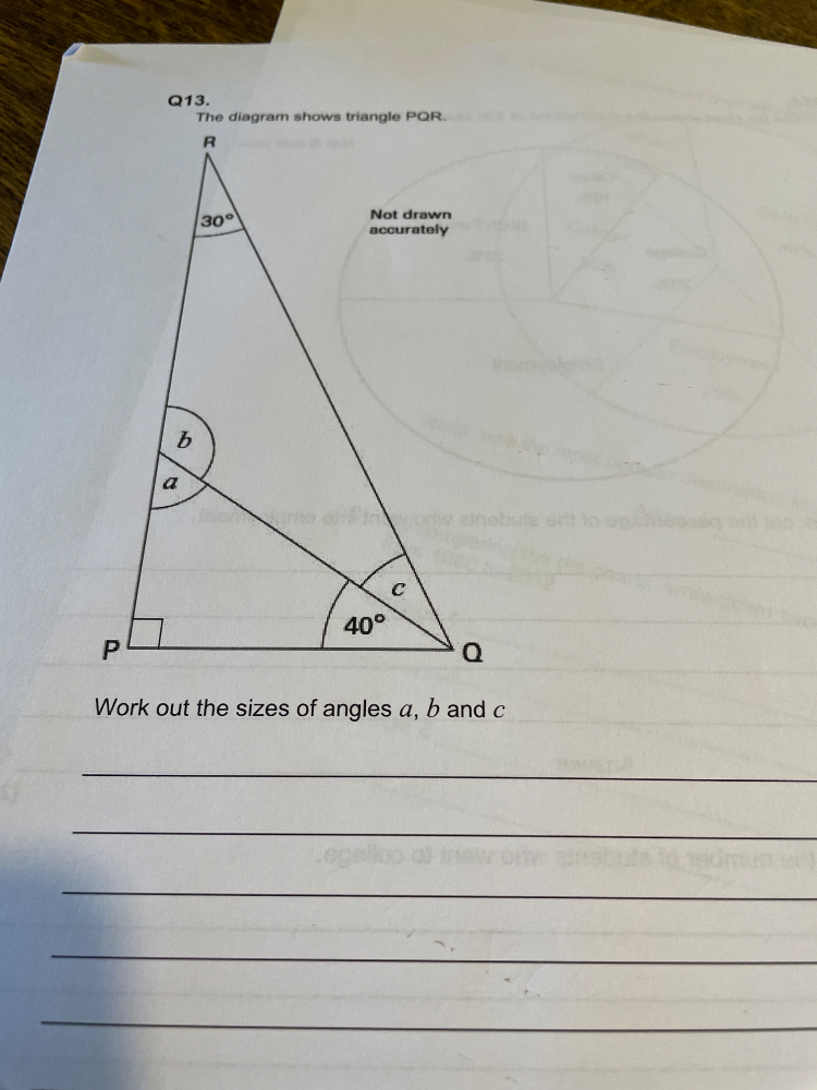 The diagram shows triangle PQR. Work out | StudyX