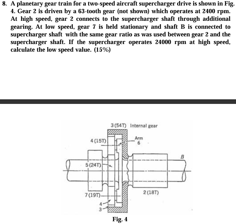 8. A planetary gear train for a two-speed | StudyX