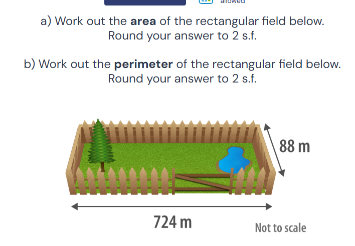 a) Work out the area of the rectangular | StudyX