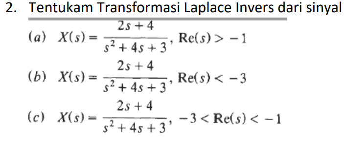 2. Tentukam Transformasi Laplace Invers dari | StudyX