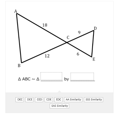 $ ABC $ ____ by ____ DEC DCE CED CDE | StudyX