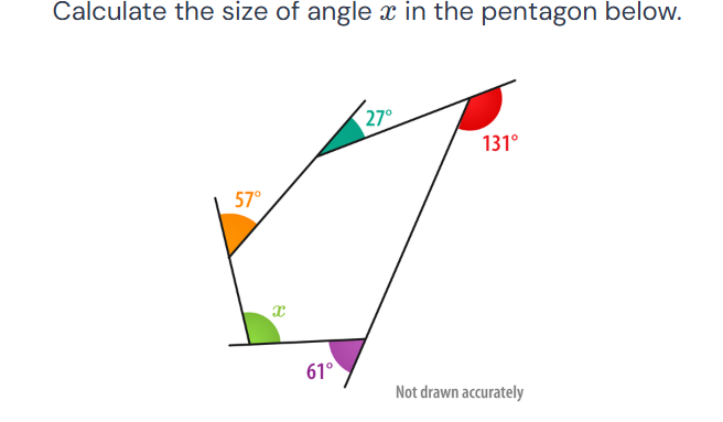 Calculate the size of angle $x$ in the | StudyX