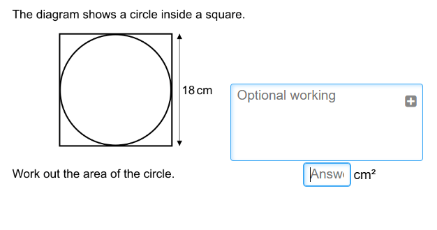 The diagram shows a circle inside a square. | StudyX