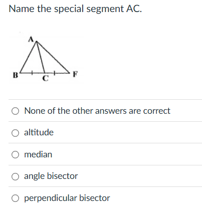 Name the special segment AC. None of the | StudyX