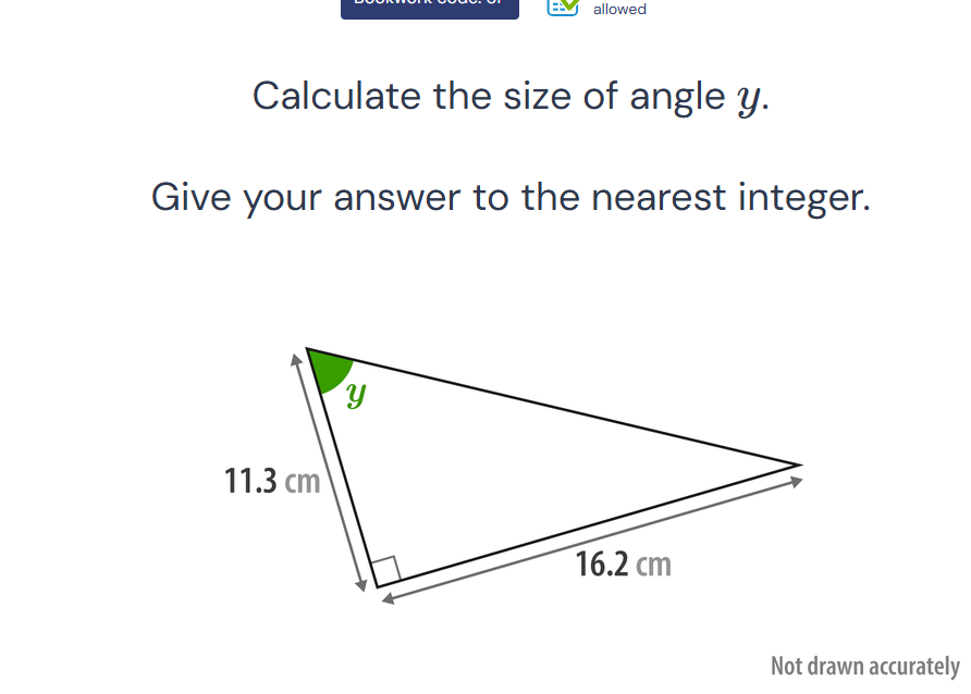 Calculate the size of angle $y$. Give your | StudyX