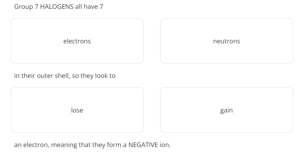 Group 7 HALOGENS all have 7 electrons | StudyX