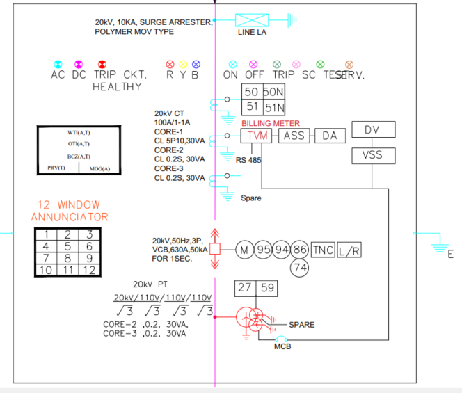 The image depicts a single-line diagram | StudyX