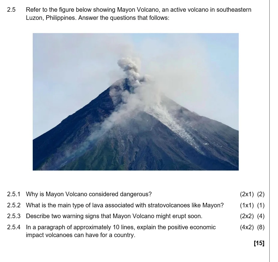 Refer to the figure below showing Mayon | StudyX