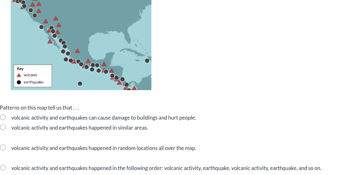 Patterns on this map tell us that... | StudyX