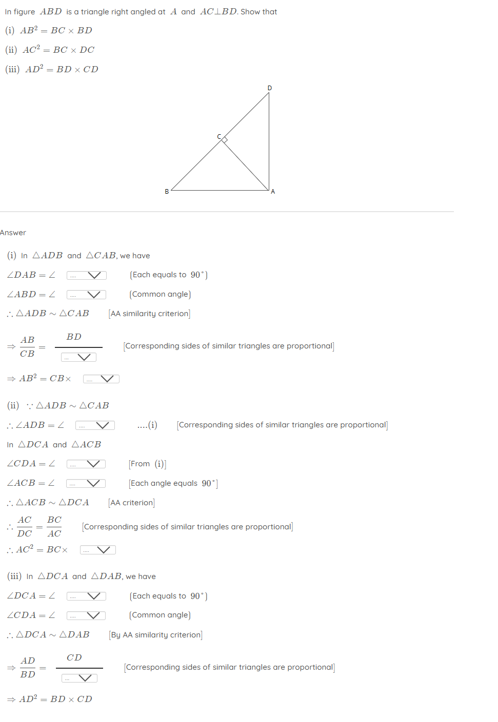 In figure $ABD$ is a triangle right angled | StudyX