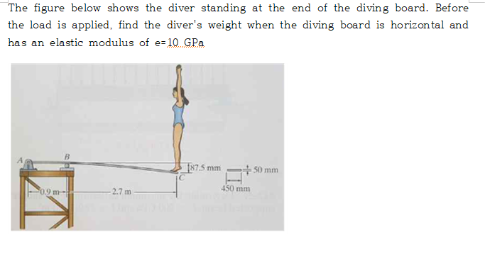 The figure below shows the diver standing at | StudyX