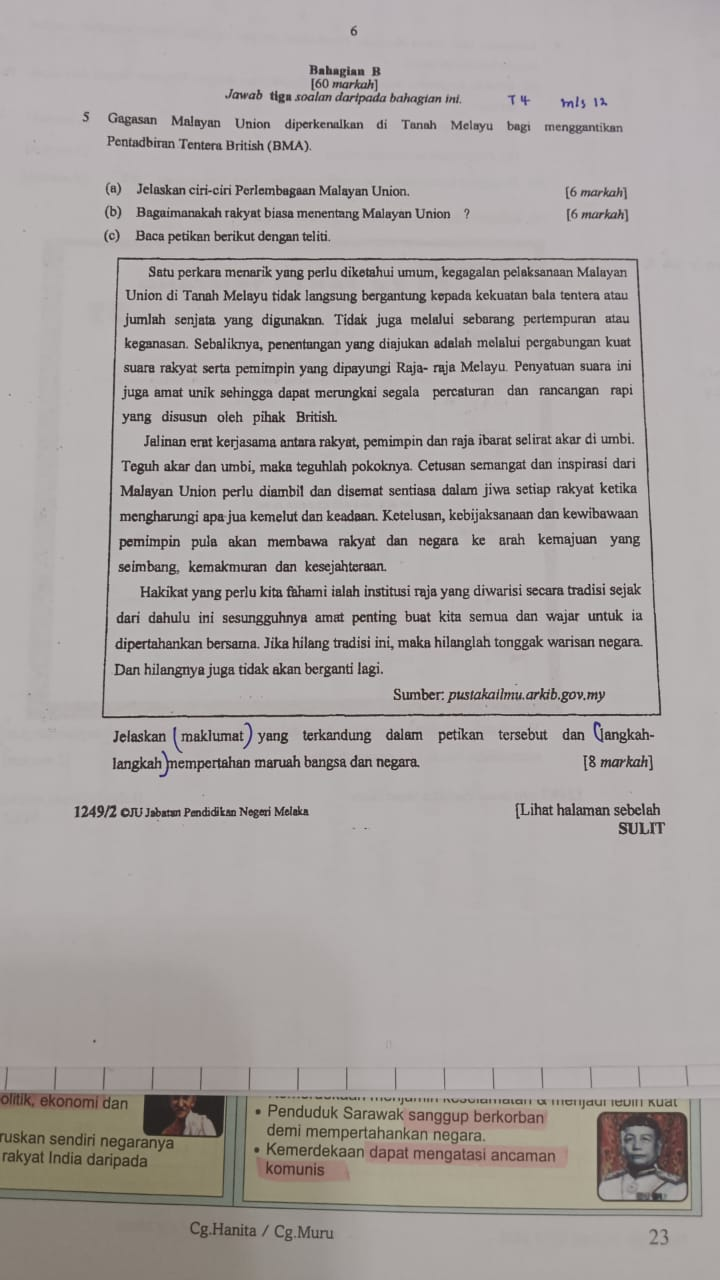 5 Gagasan Malayan Union diperkenalkan di | StudyX