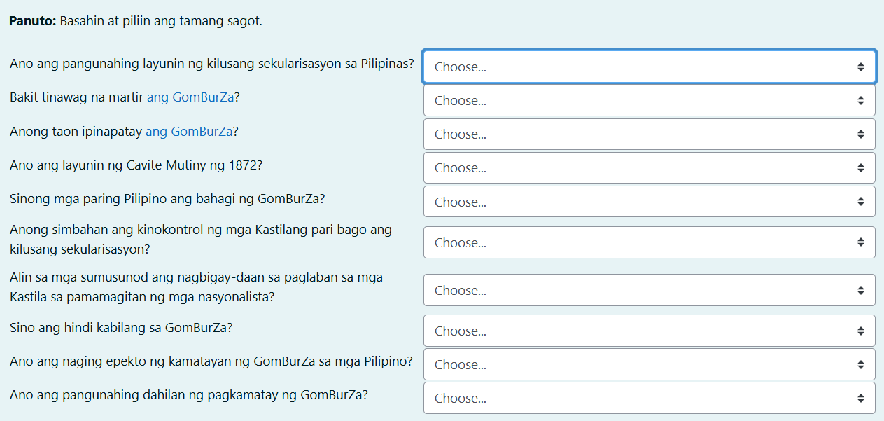 Panuto: Basahin at piliin ang tamang sagot. | StudyX