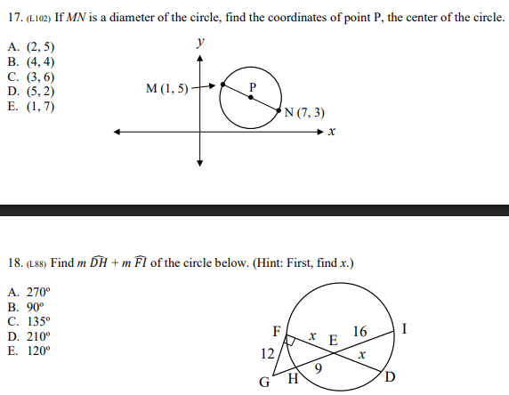 17. If MN is a diameter of the circle, find | StudyX