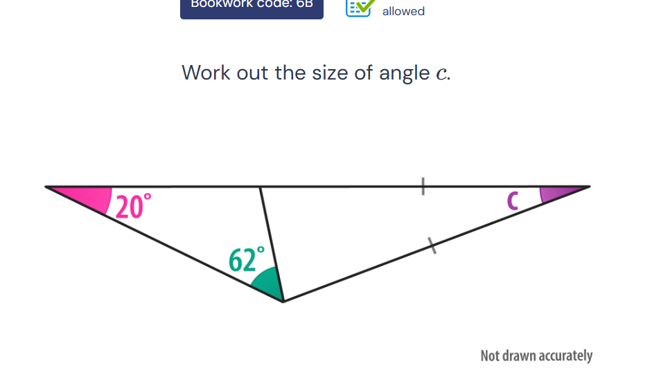 Work out the size of angle c. The image | StudyX