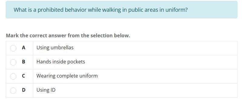 What is a prohibited behavior while walking | StudyX