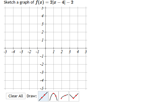 Sketch the graph of f(x) = 2|x-4| - 2 | StudyX