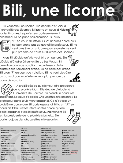 Can you re-tell part of the story in French? | StudyX