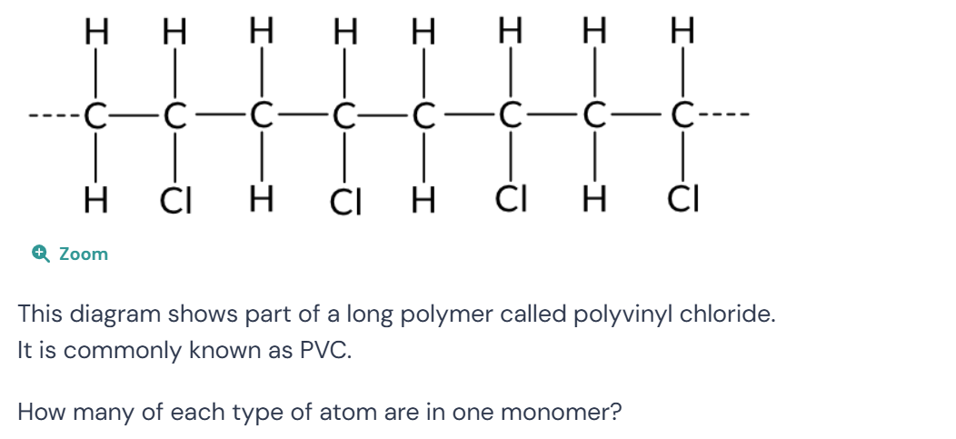 This diagram shows part of a long polymer | StudyX