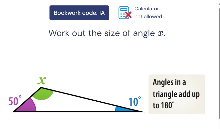 Work out the size of angle *x*. Angles in a | StudyX