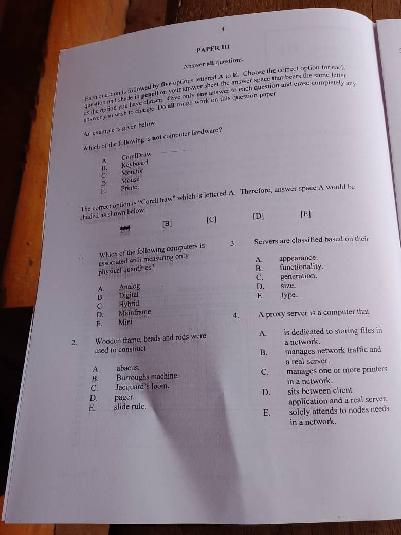 Which of the following is not computer | StudyX