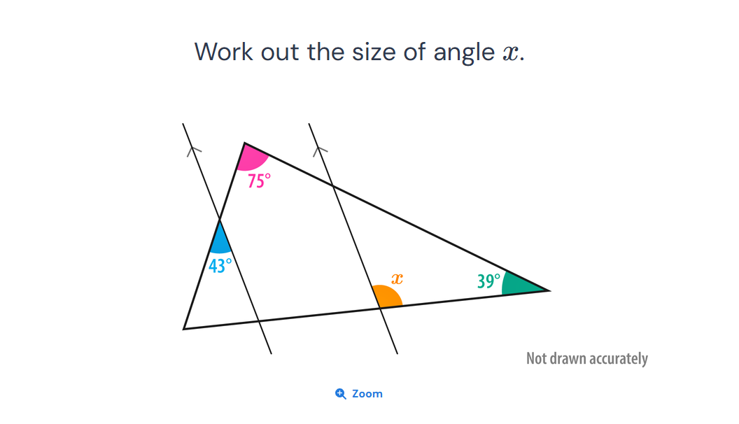 Work out the size of angle $x$. Angles are | StudyX