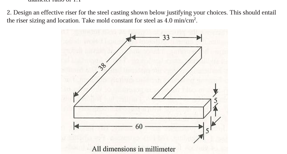 2. Design an effective riser for the steel | StudyX
