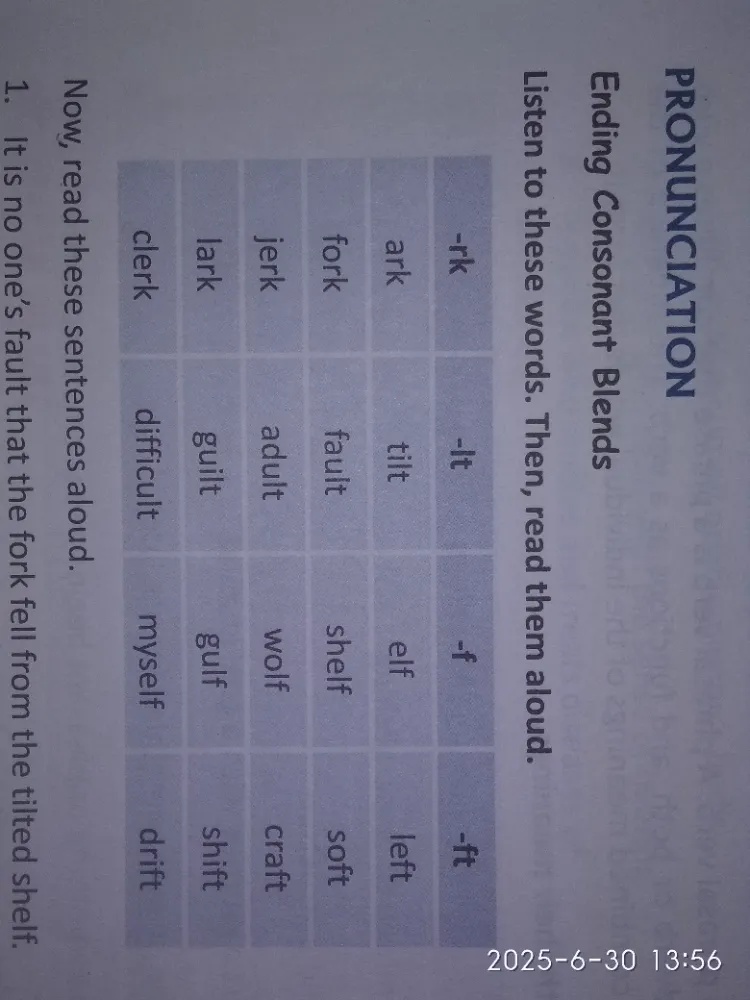 Ending Consonant Blends Listen to these | StudyX