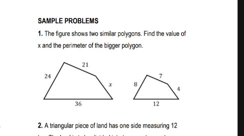 1. The figure shows two similar polygons. | StudyX
