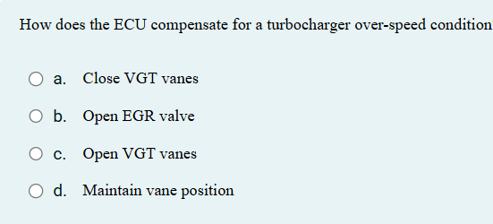How does the ECU compensate for a | StudyX