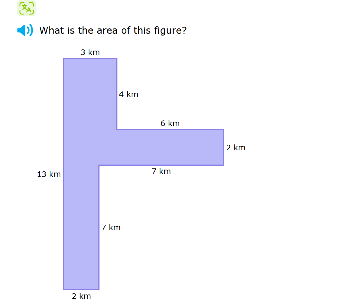 What is the area of this figure? The figure | StudyX