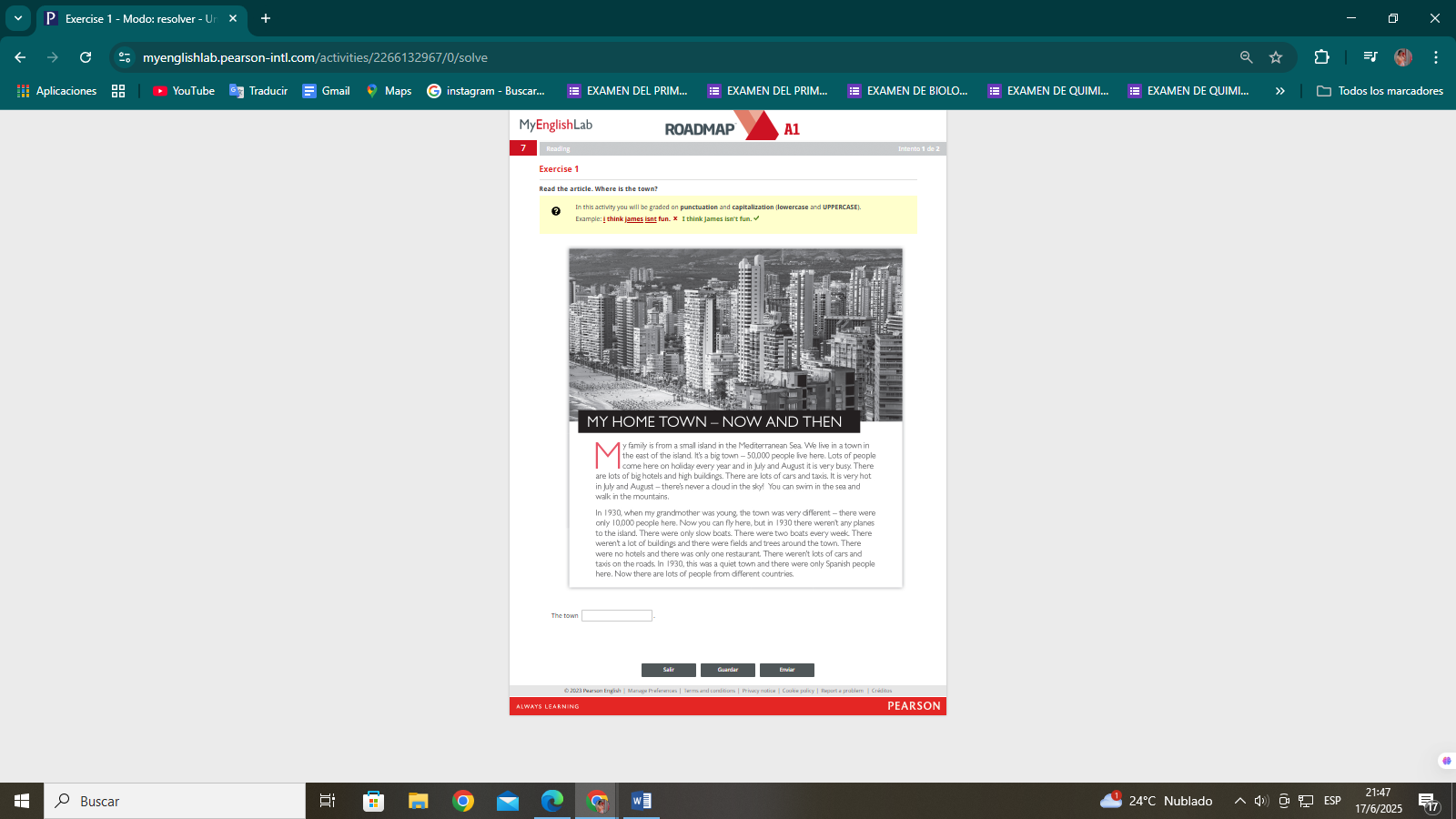 Read the article. Where is the town? In | StudyX