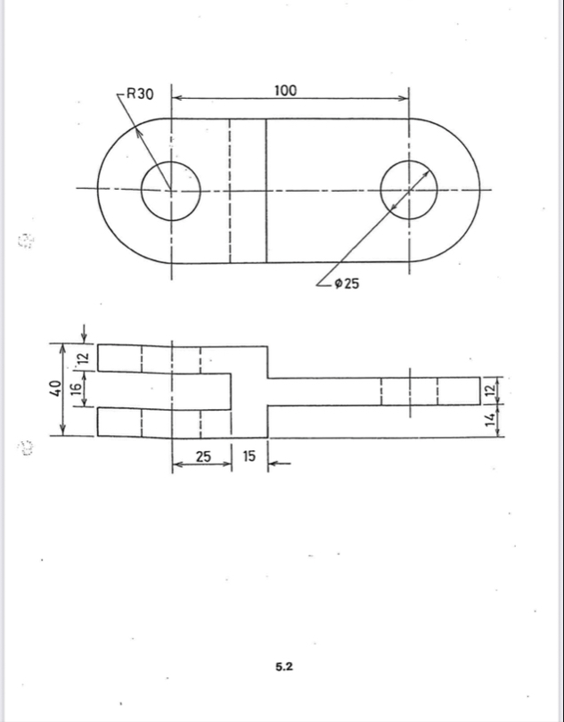 The image shows a 2D engineering drawing of | StudyX