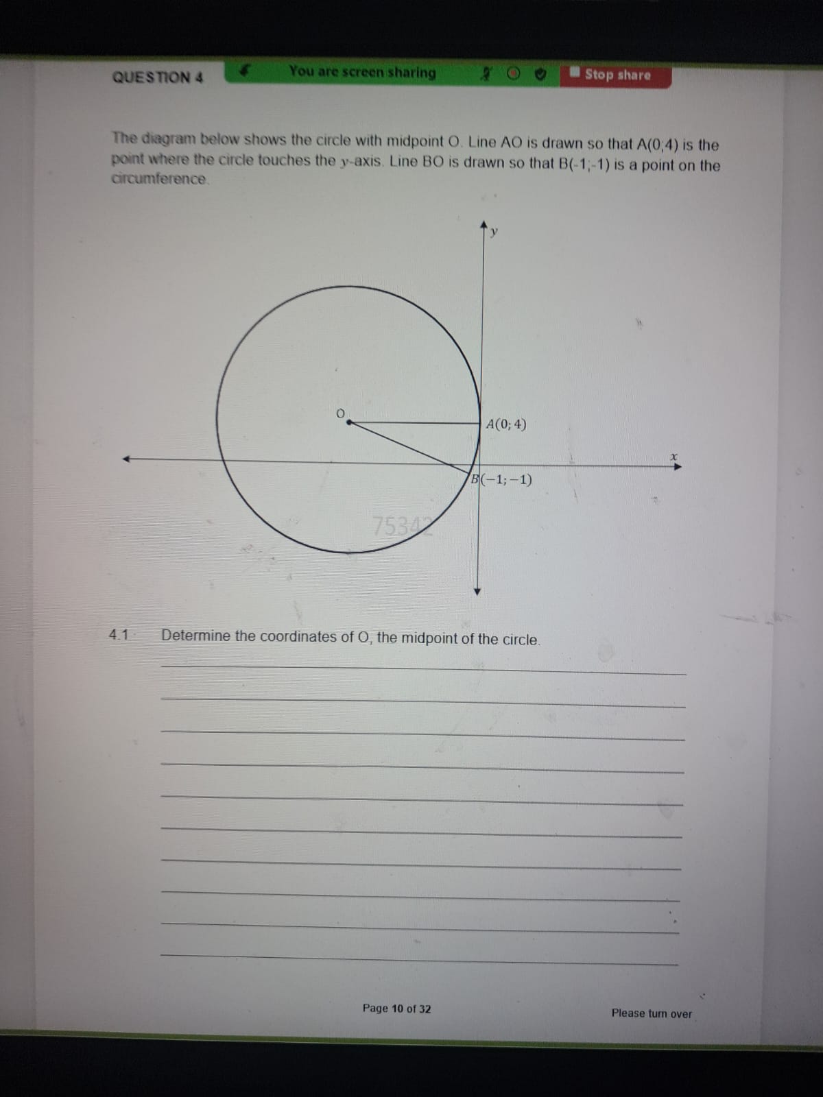 The diagram below shows the circle with | StudyX